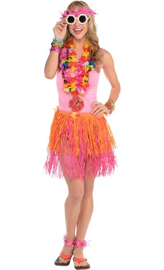 Adult Floral Luau Costume Accessory Kit Party City