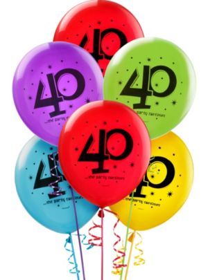The Party Continues 40th Birthday Balloons 12in 15ct - Party City